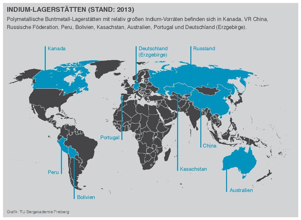 Indium Lagerstätten | Institut für Seltene Erden und Metalle